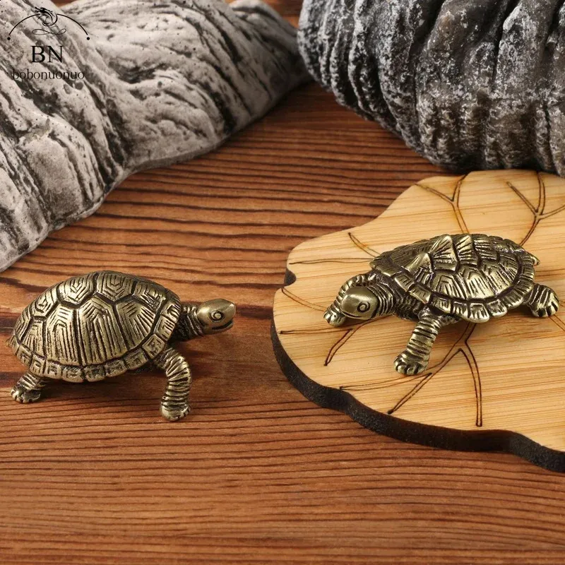 Turtle Figurines: Solid Copper Turtle Sculpture, Small Desktop ...