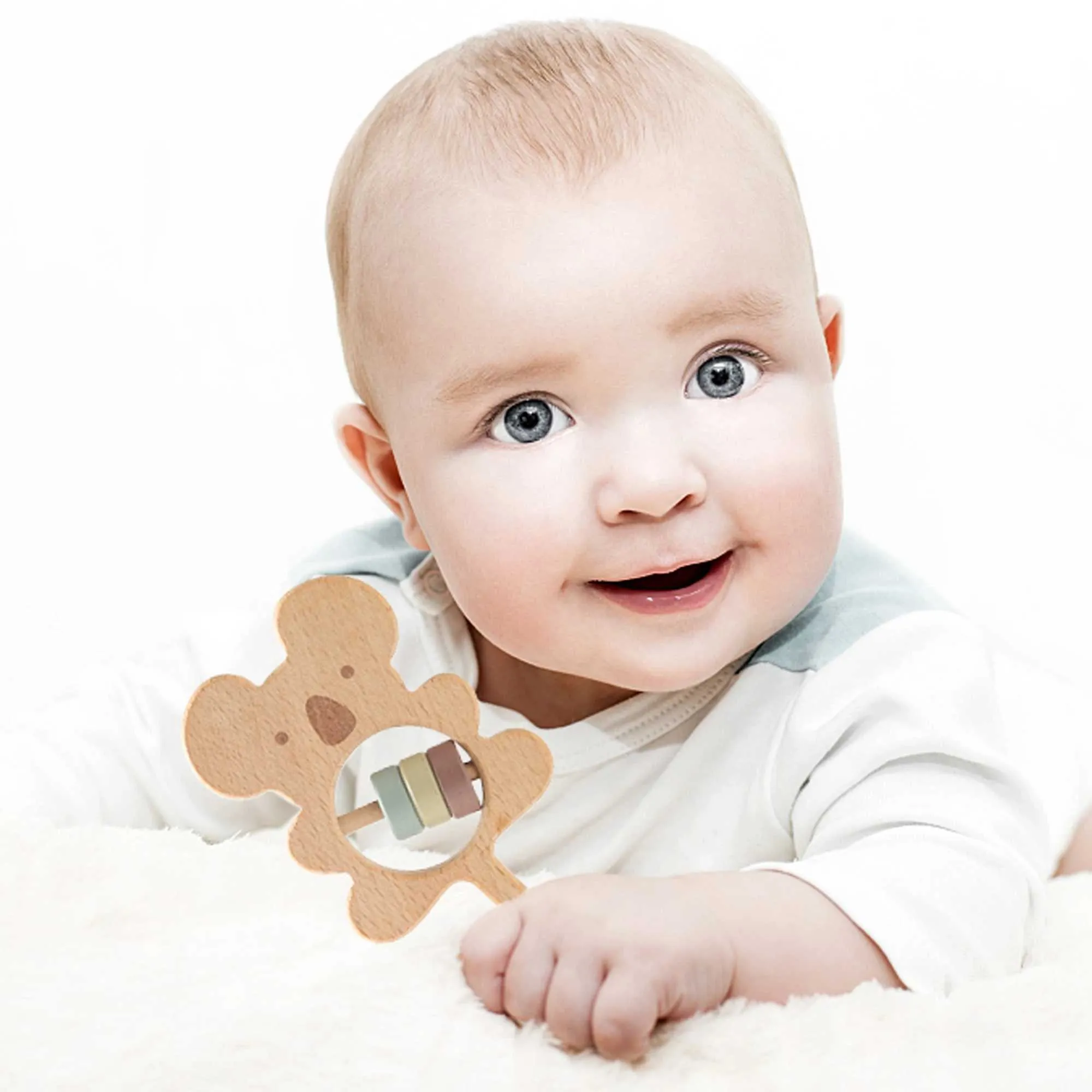 Newborn Rattle Toys: Premium Quality Wooden Animal Rattle Set - Koala ...