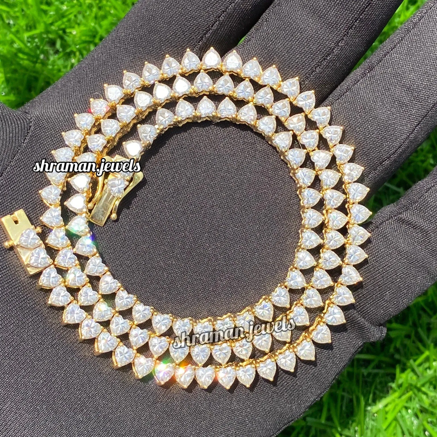 4mm Moissanite Diamond Chain 925 Sterling Silver Personalized Heart ...