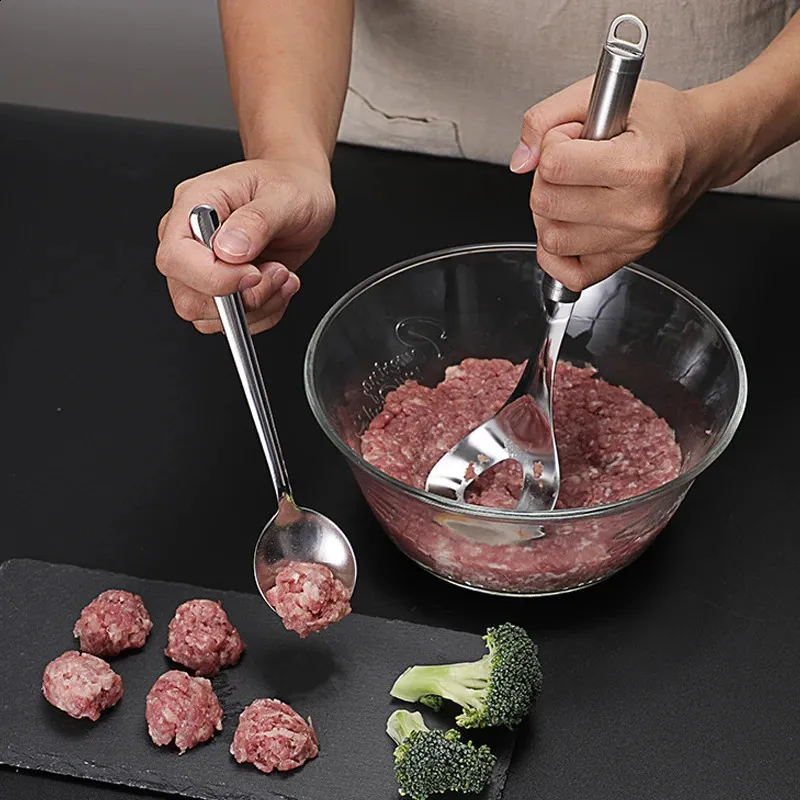 Stainless Steel Non Stick Meatball Interpol Spoon Maker With Ball Mold ...