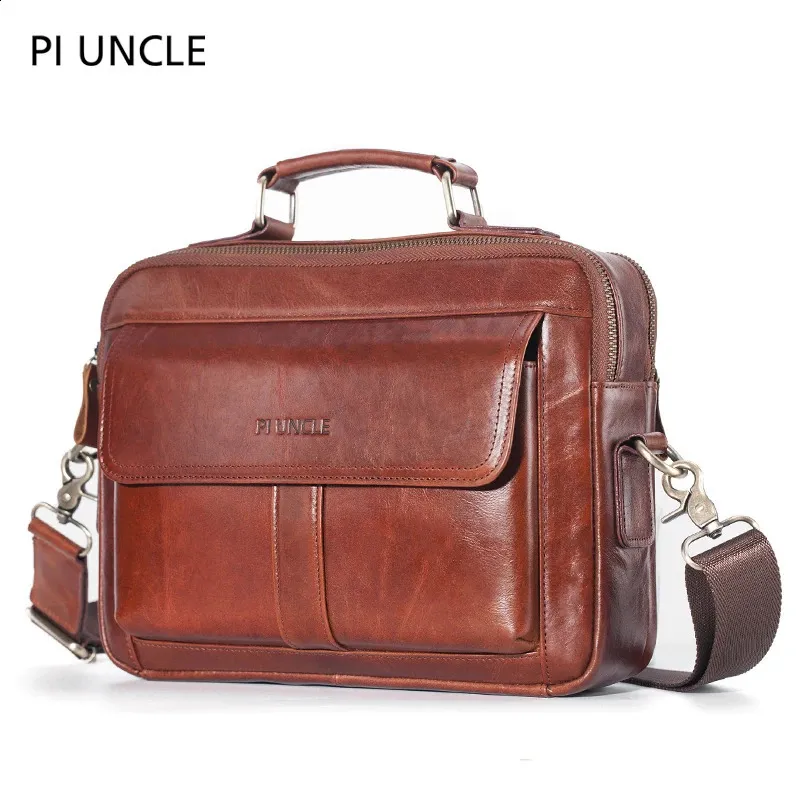 Premium Small Leather Messenger Bag for Men - Vintage Style Briefcase ...