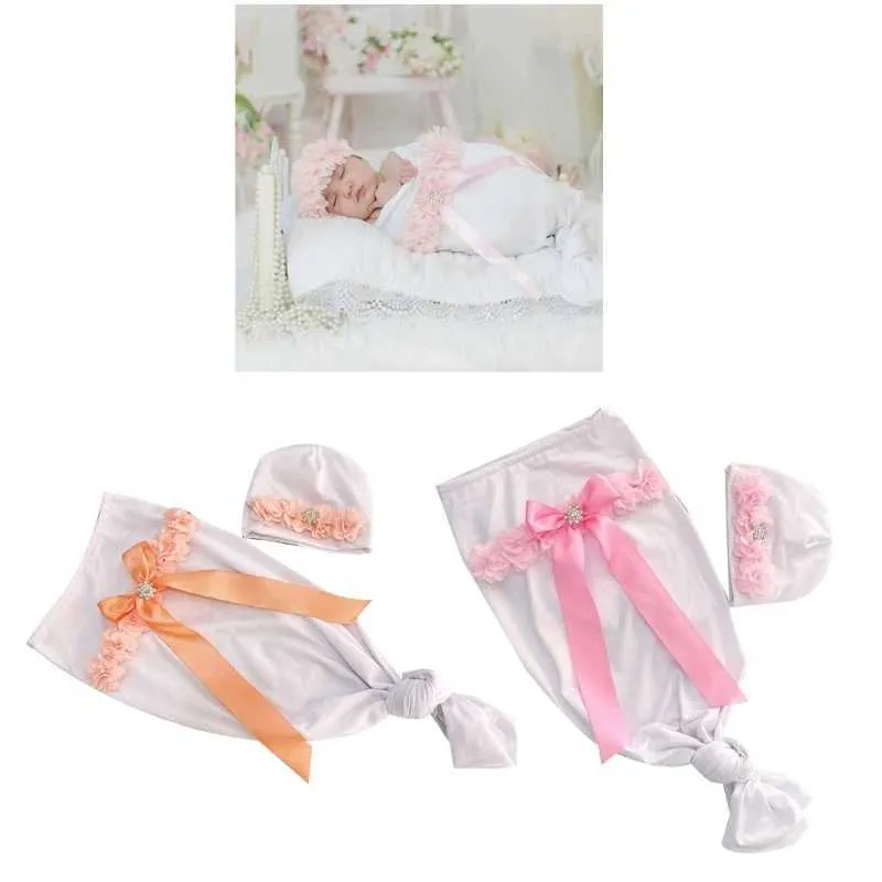 Cozy Cotton Infant Photography Outfit with Bowknot Sleeping Bag and ...