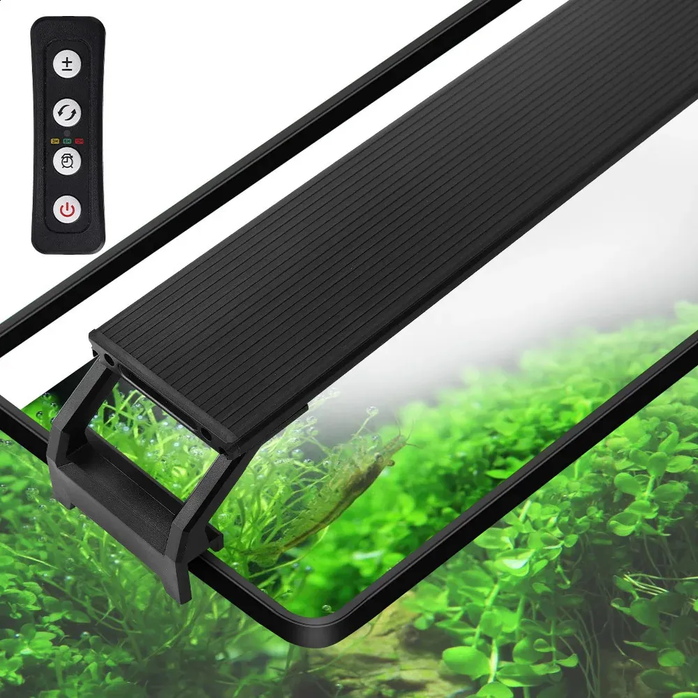 Full Spectrum LED Aquarium Light: 20-63cm, Expandable Bracket, External ...