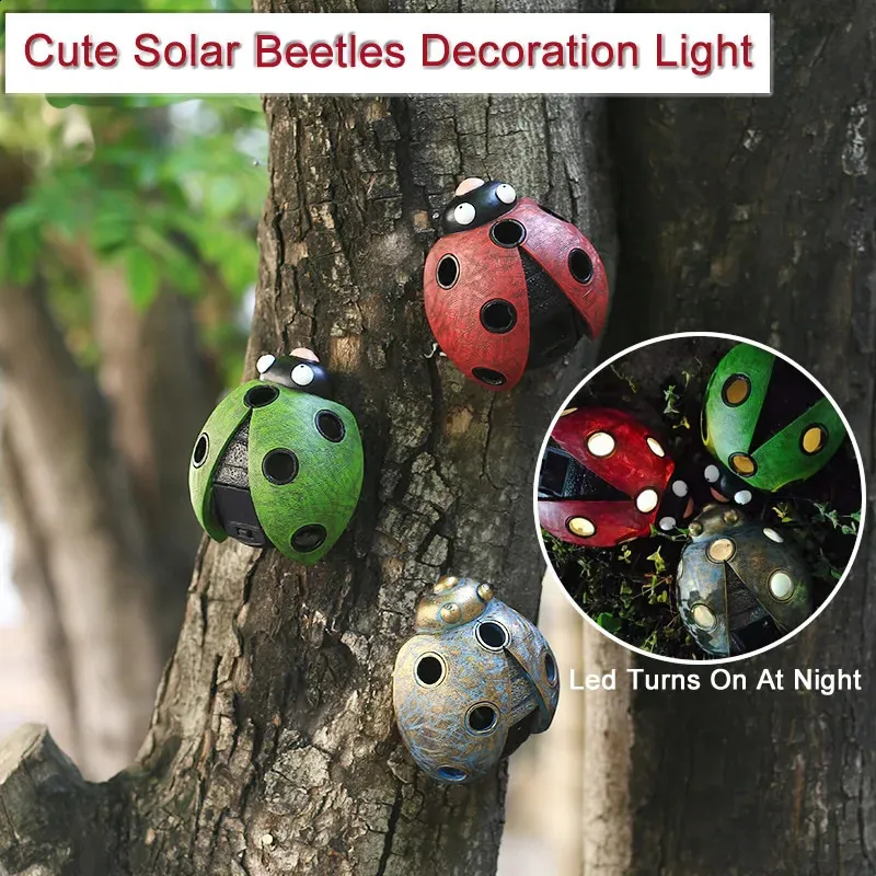 Solar-Powered Ladybug LED Night Lights: Eco-Friendly Outdoor Garden ...