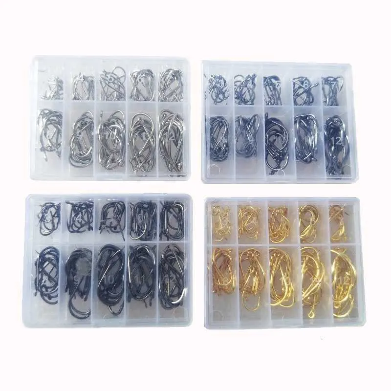 Premium Fishing Hooks Set - Black Gold White Eye Circle Hooks for Carp ...