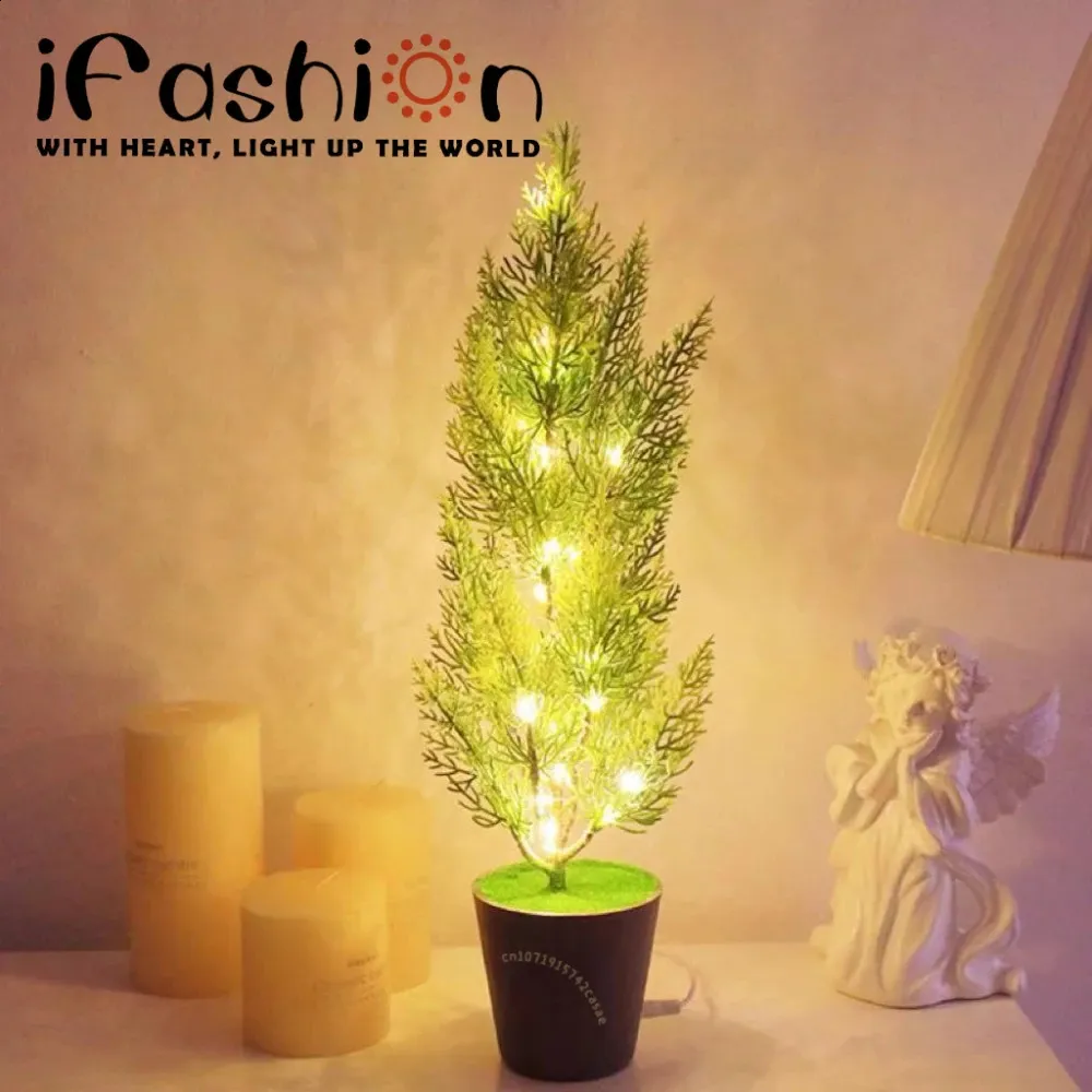 Nordic Mini LED Tree Table Lamp - USB Powered Bonsai Night Light Home ...