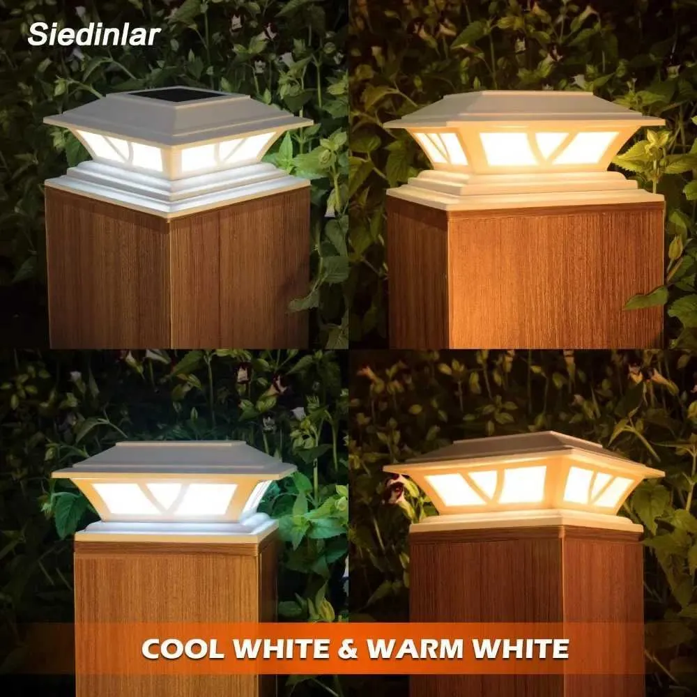 Solar Post Cap Lights, 8 Pack Outdoor LED Deck Lights, 2 Modes ...