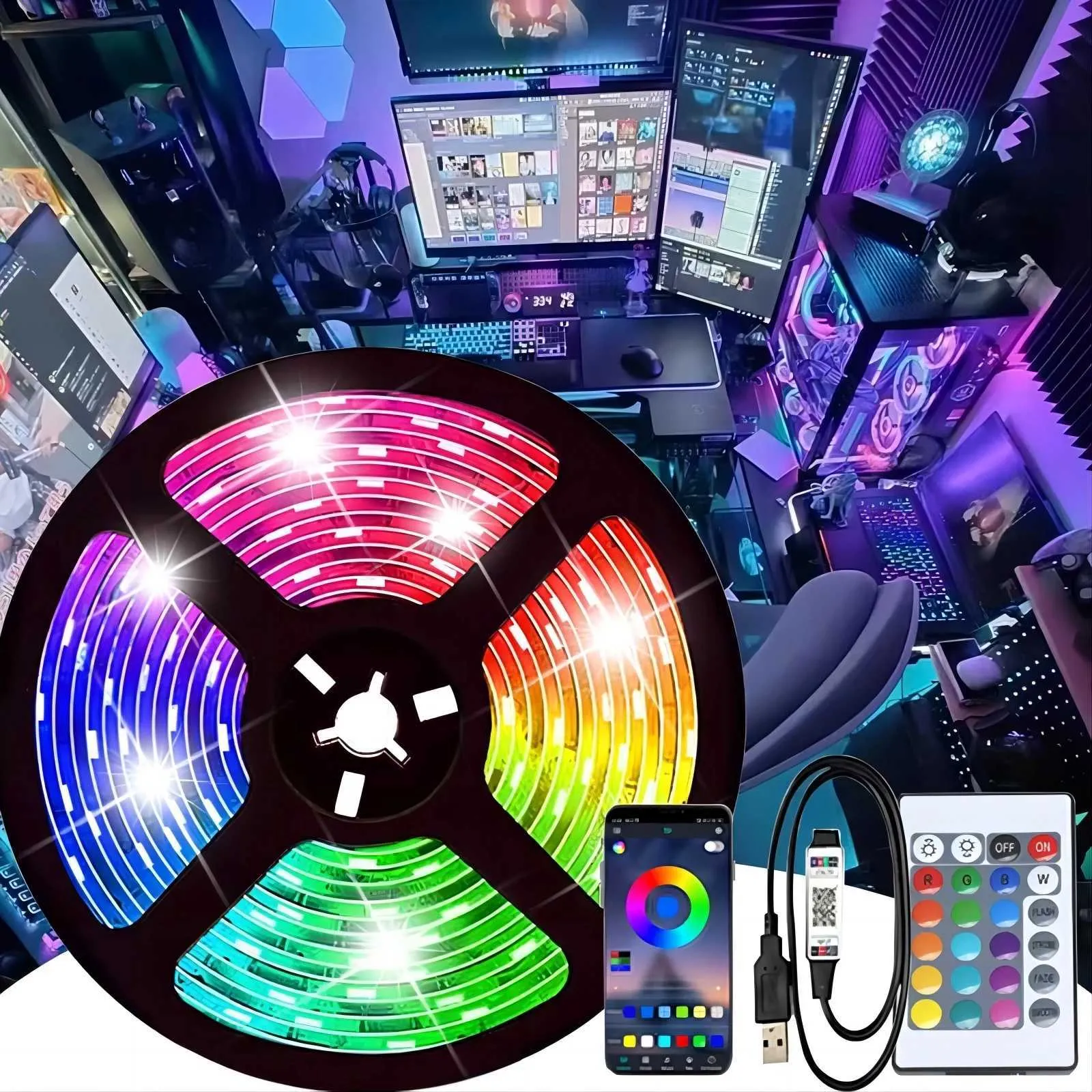 RGB LED Strip Lights: USB Bluetooth, 5-20m. Perfect LED Backlight for ...