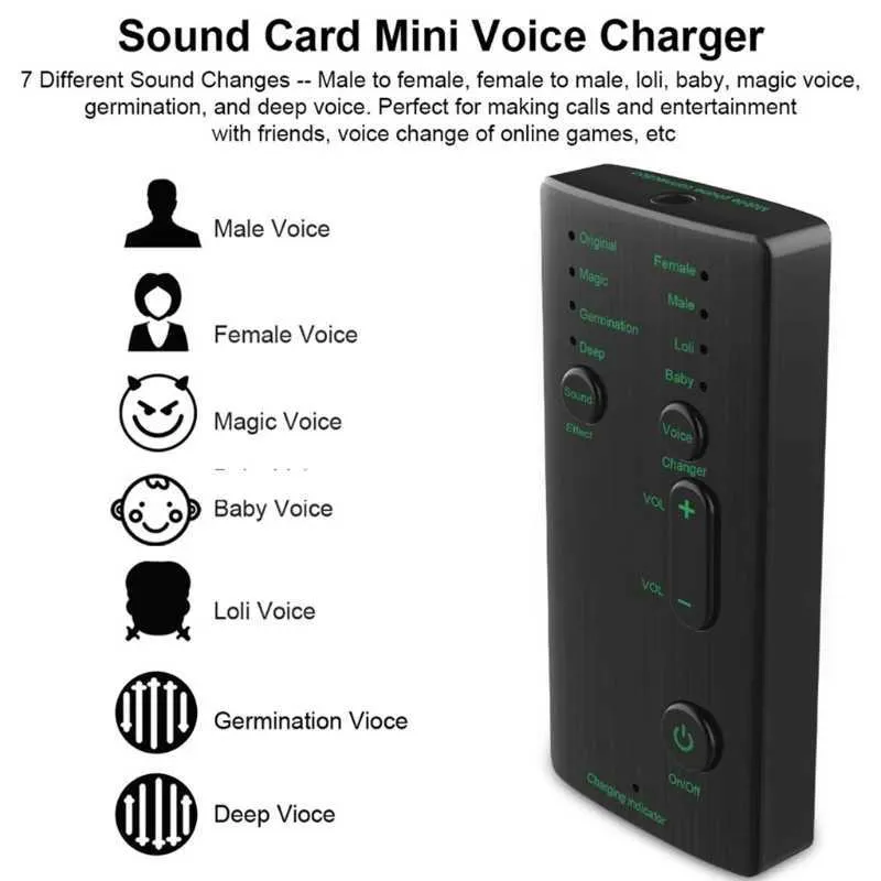 Voice Modulator Mini Voice Changer Device - 8 Sound Effects Handheld ...