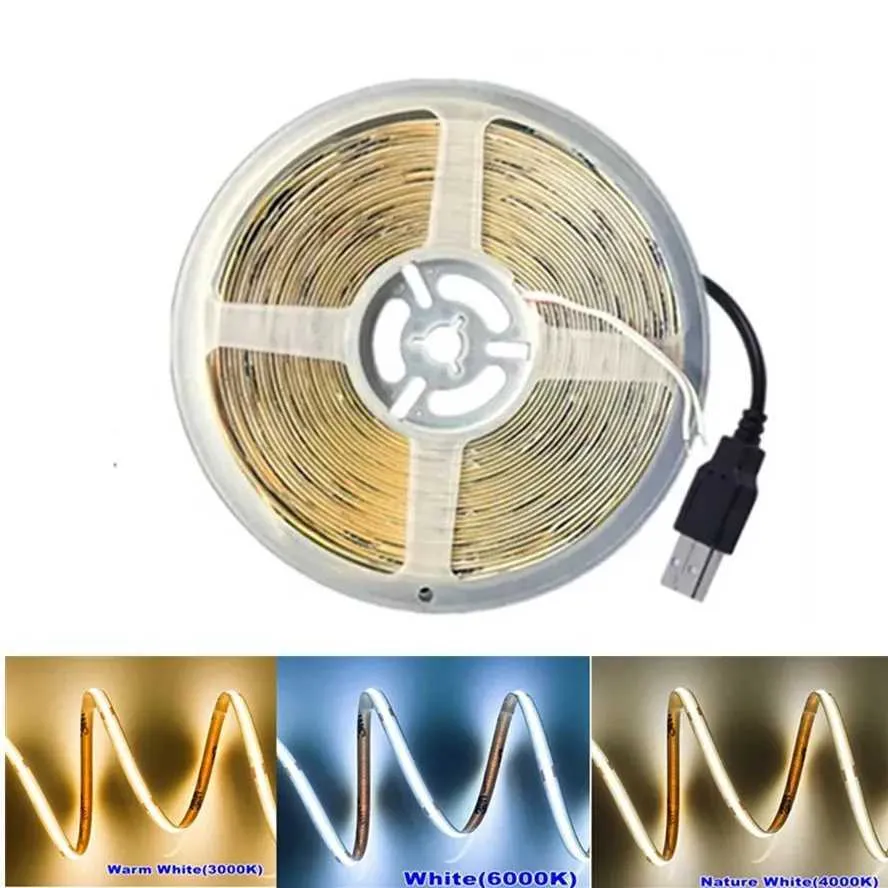 USB LED Strip Lights 5V USB Powered, High Density 320LED/M Flexible ...