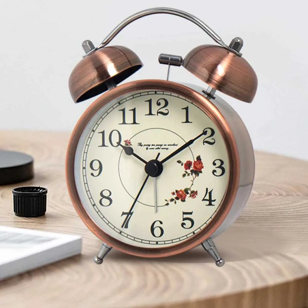 Retro Twin Bell Alarm Clock - Luminous, Super Silent, Loud - Perfect ...