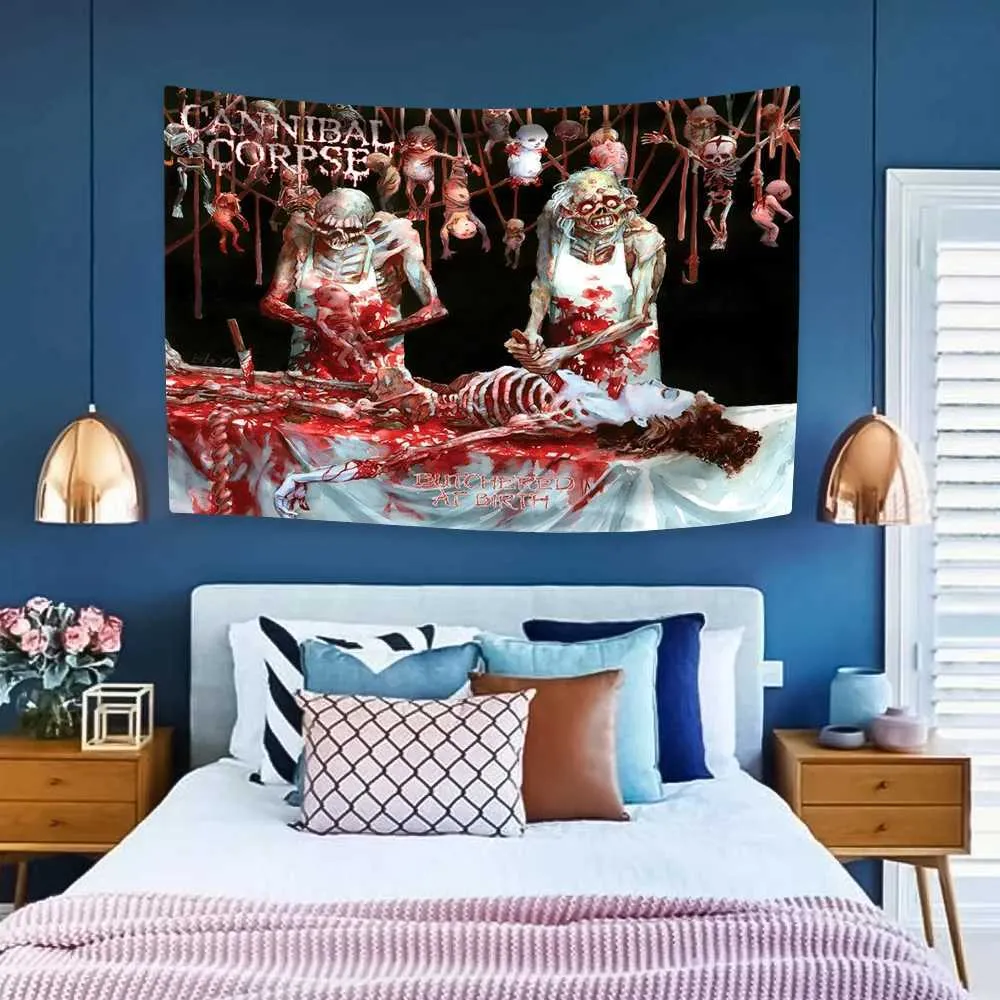 Cannibal Corpse Heavy Metal Band Santa Muerte Tapestry For Rock Music ...
