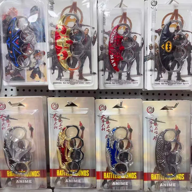 Brass Knuckles Fist Clasp Hand Clasp Anime Finger Tiger Metal Iron Four ...