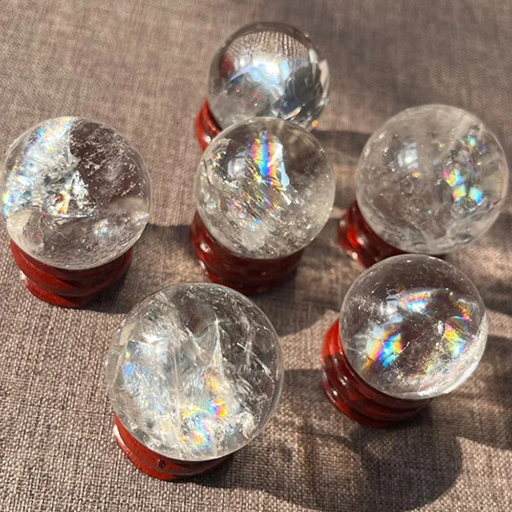 Rainbow Crystal Quartz Sphere Natural Gemstone Ball With Healing ...