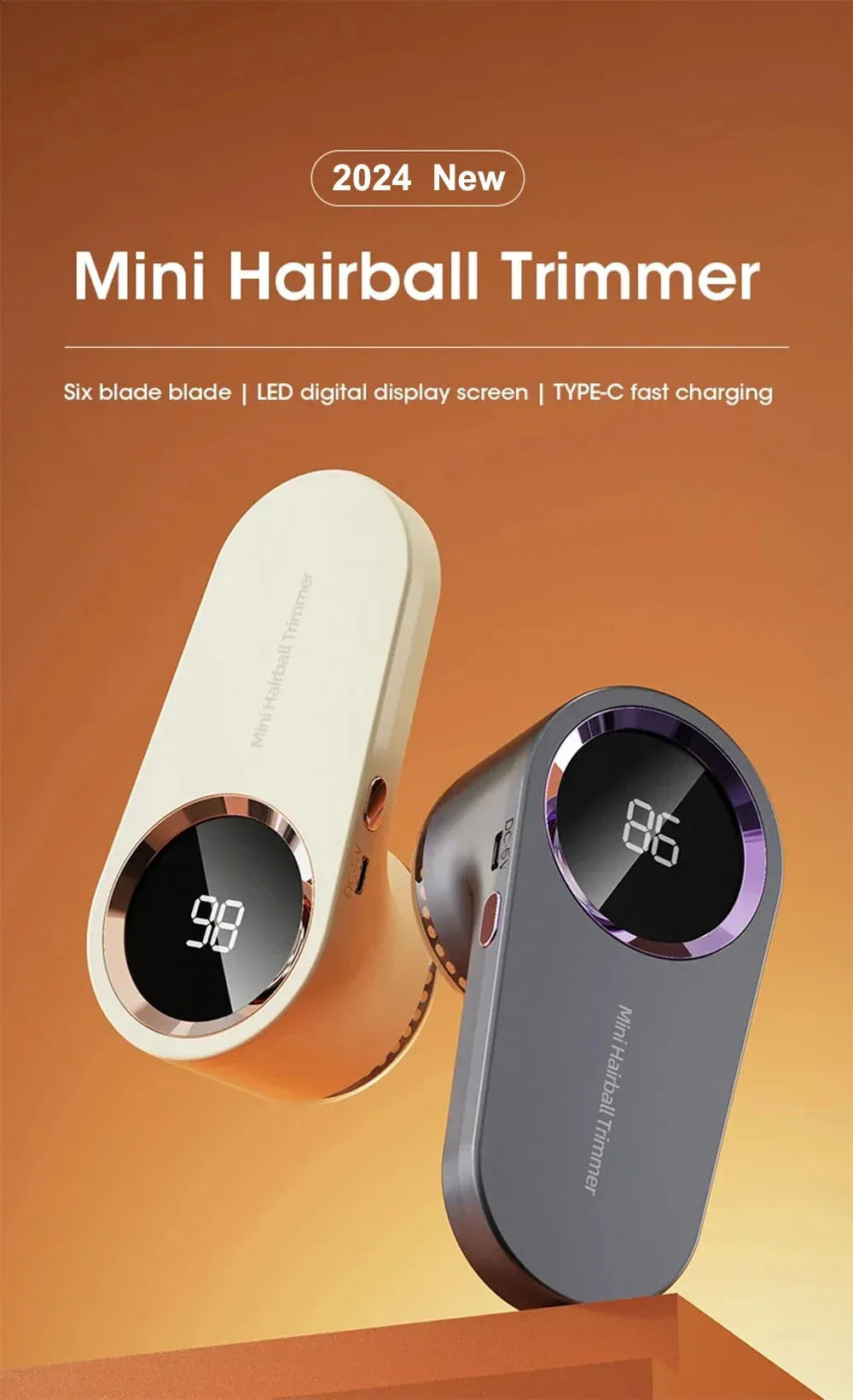 Electric Lint Trimmer: Rechargeable Fabric Shaver with LED Display ...