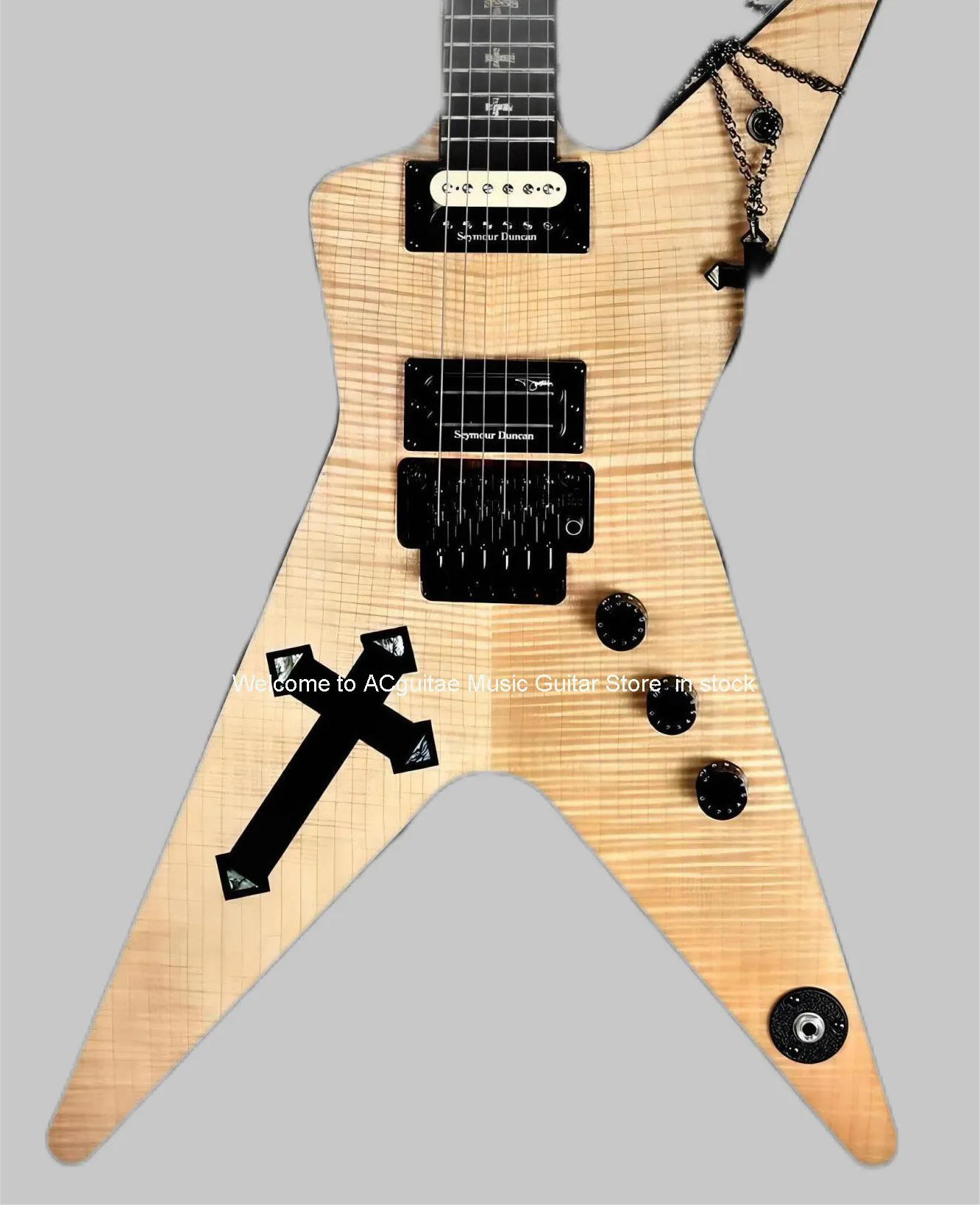 Southern Cross Dimebag Darrell 333 Flame Maple Natural Flying V ...