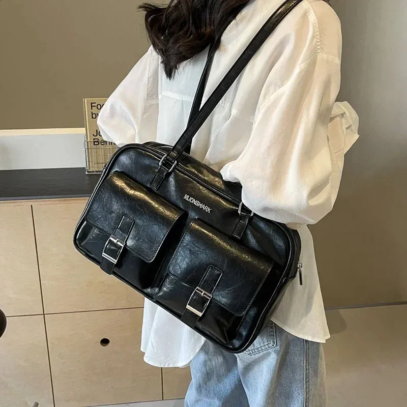 Fashion Trend Leather Shoulder Bag Purses - Double Pocket Women's ...