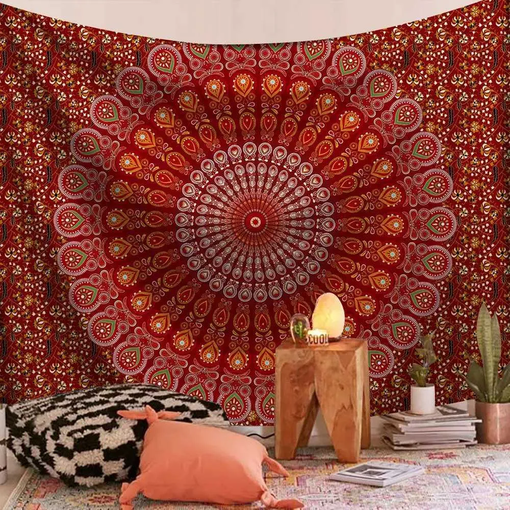 Boho Indian Mandala Wall Hanging Bohemian Wall Tapestry Psychedelic Hippie Bohemia Wall Carpet For Bedroom Decoration Y240816 From Thousand alley end 9.28 DHgate.Com