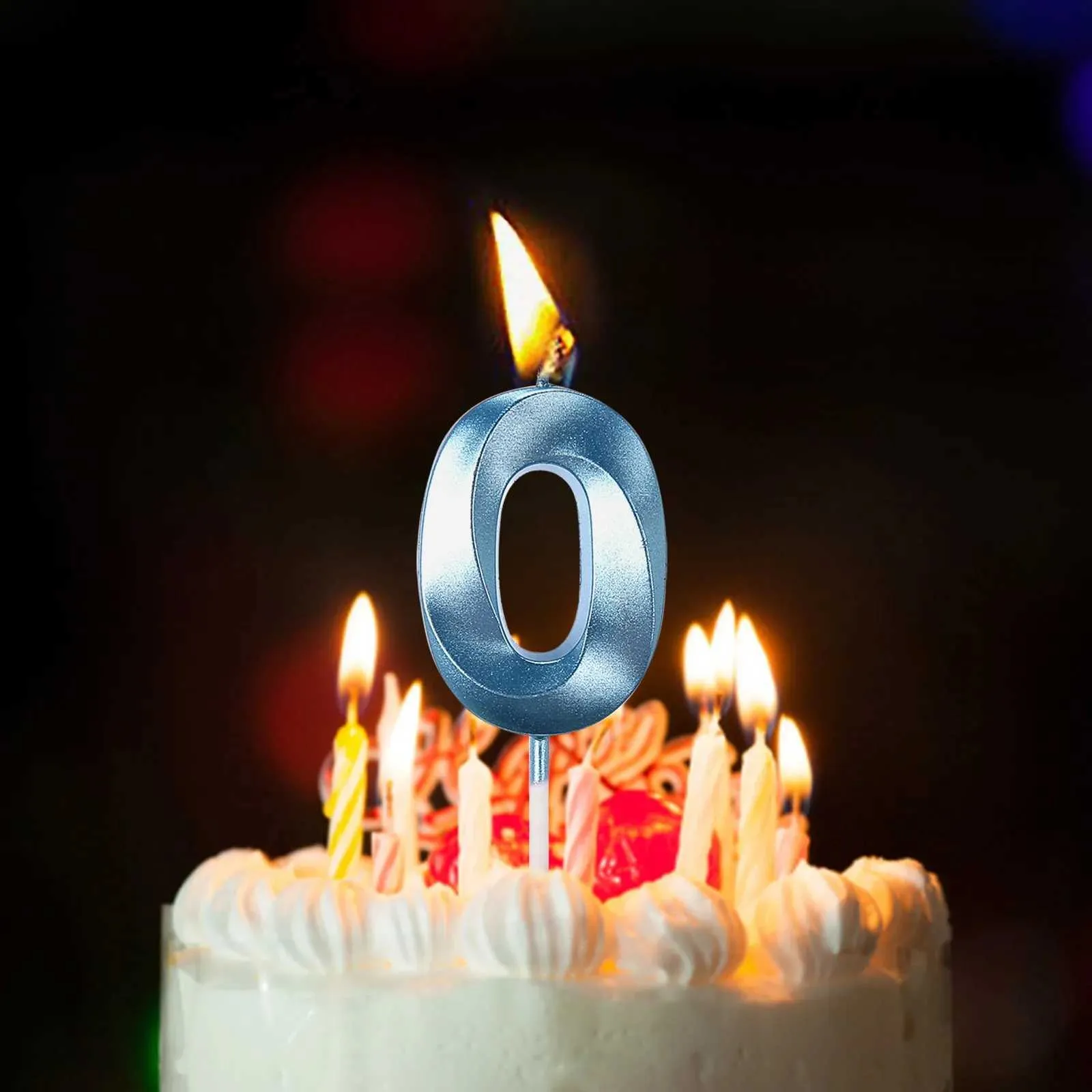 Large Number Birthday Candles: Multicolor 3D Cake Topper for ...
