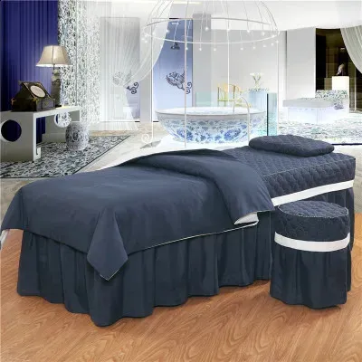 Premium 4-Piece Cotton Beauty Bedding Set - Massage Table Cover, SPA ...