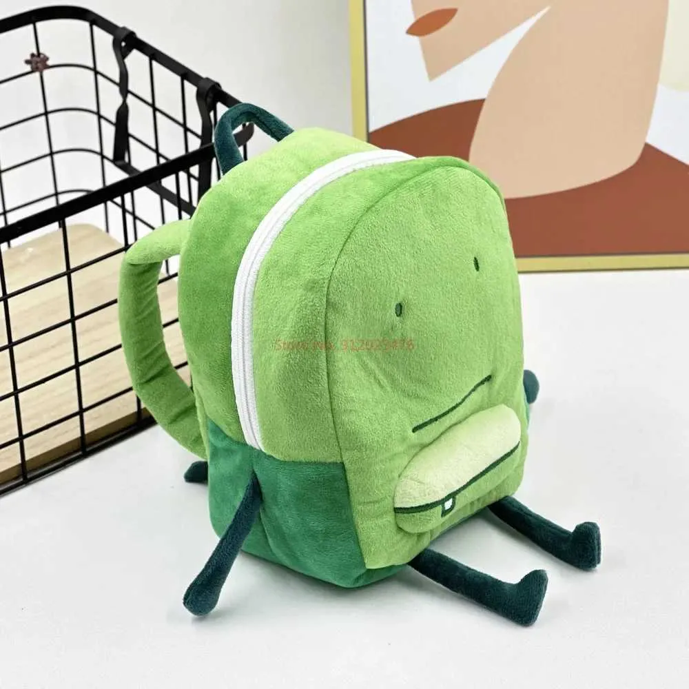 Kawaii Liam Plush Backpack Green Shoulder Bag For Kids, Cute & Creative Doll Toy School Bag For ...