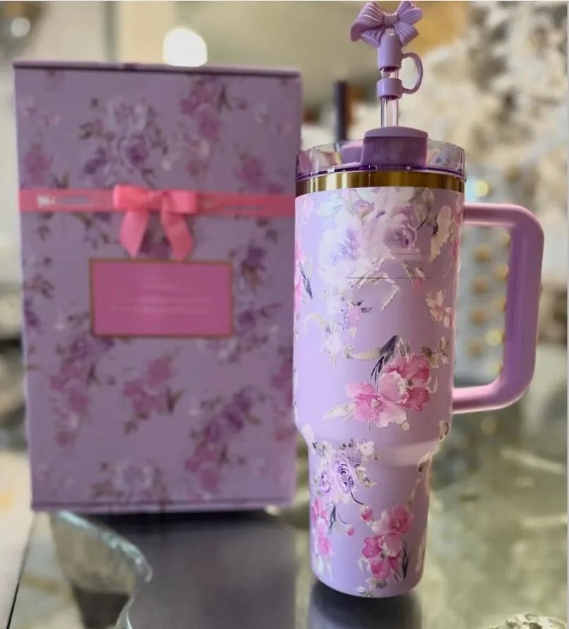 Stainless Steel Holiday steel magnolia tumblers with Silicone Handle ...