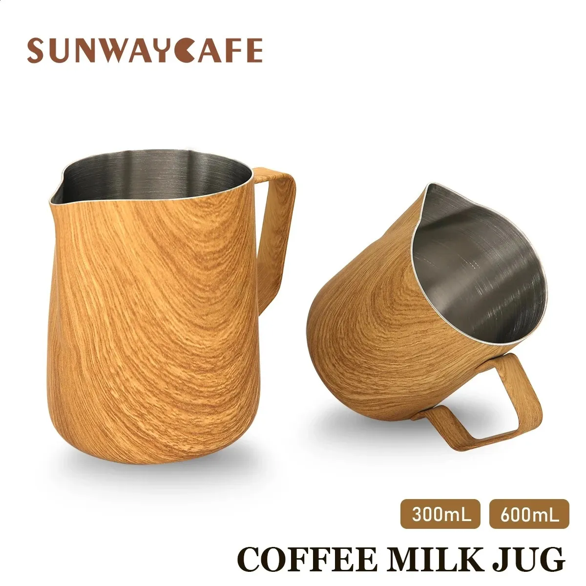 DHgate.com:304 Stainless Steel Frothing Pitcher 300/600ml, Coffee Milk ...