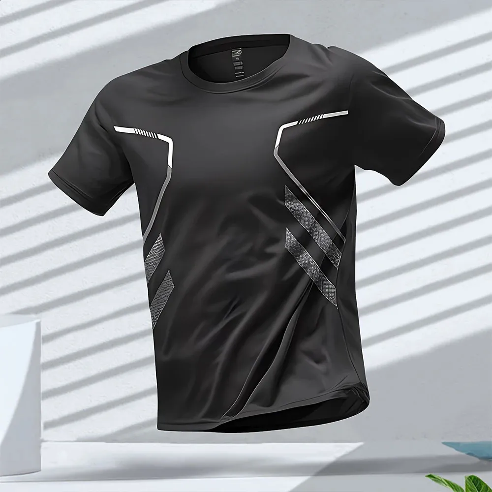 Men's Quick-Drying Active Tee - Color Block Sports & Running T-Shirt ...