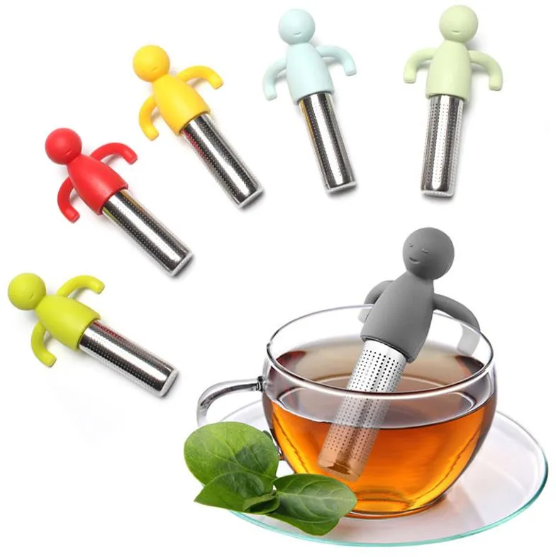 Silicone Metal Tea Infuser Creative Little Man Shape Tea Strainer for ...