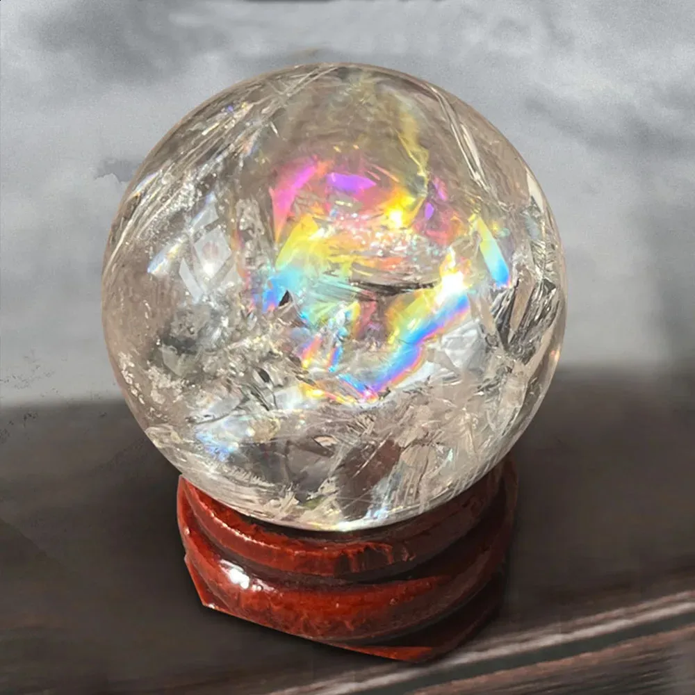 Clear Quartz Healing Crystal Sphere Natural Rainbow Gemstone Ball 25 ...