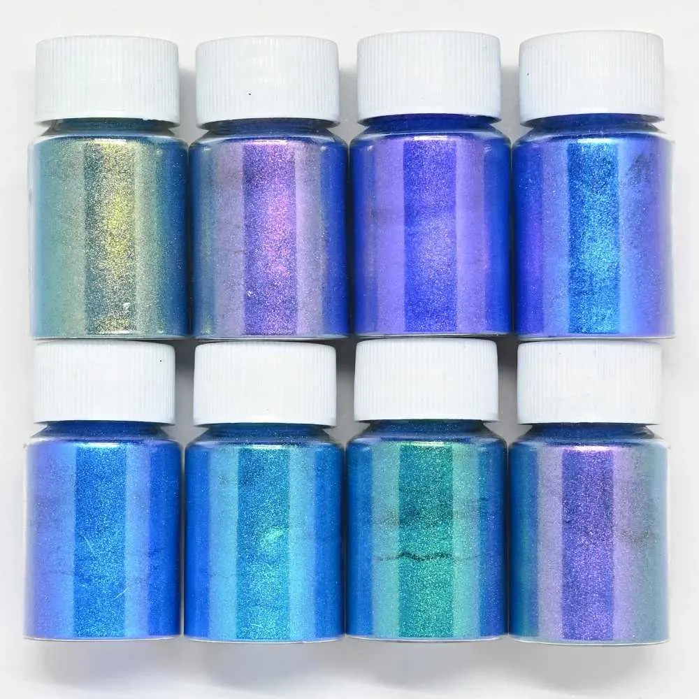 Pearl Blue Aurora Nail Pigment: 10g Chrome Glitter Dust for UV Nail Art ...