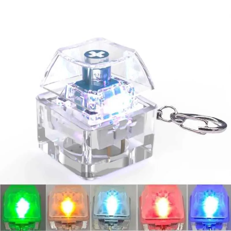 Fidget Keychain: LED Light Up Keyring With Mechanical Switch, Perfect ...