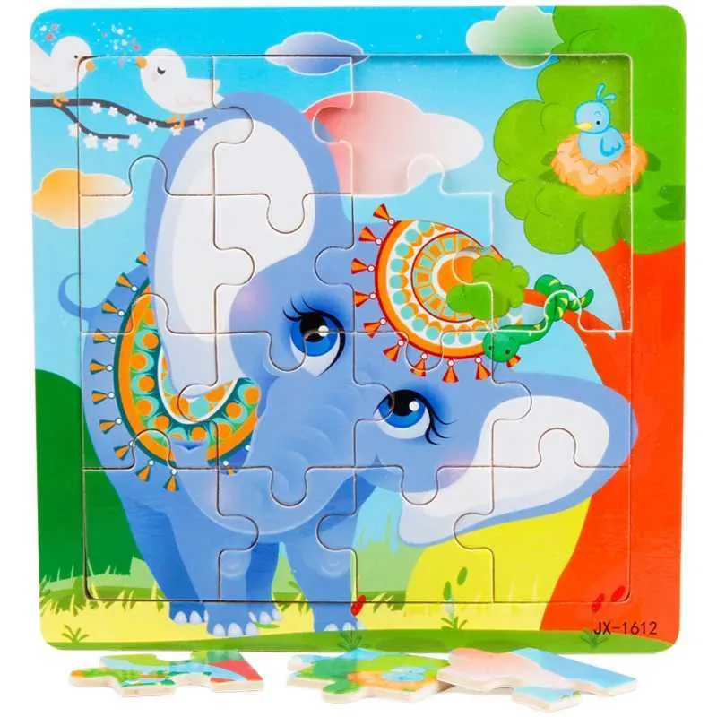 Wooden Animal & Vehicle Jigsaw Puzzle - Educational Toy for Toddlers ...