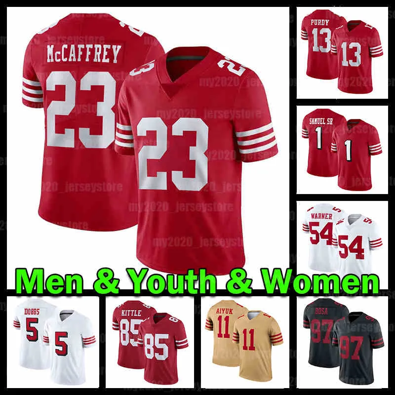 Niners Football Jersey - Purdy, McCaffrey, Hufanga, Aiyuk & More ...