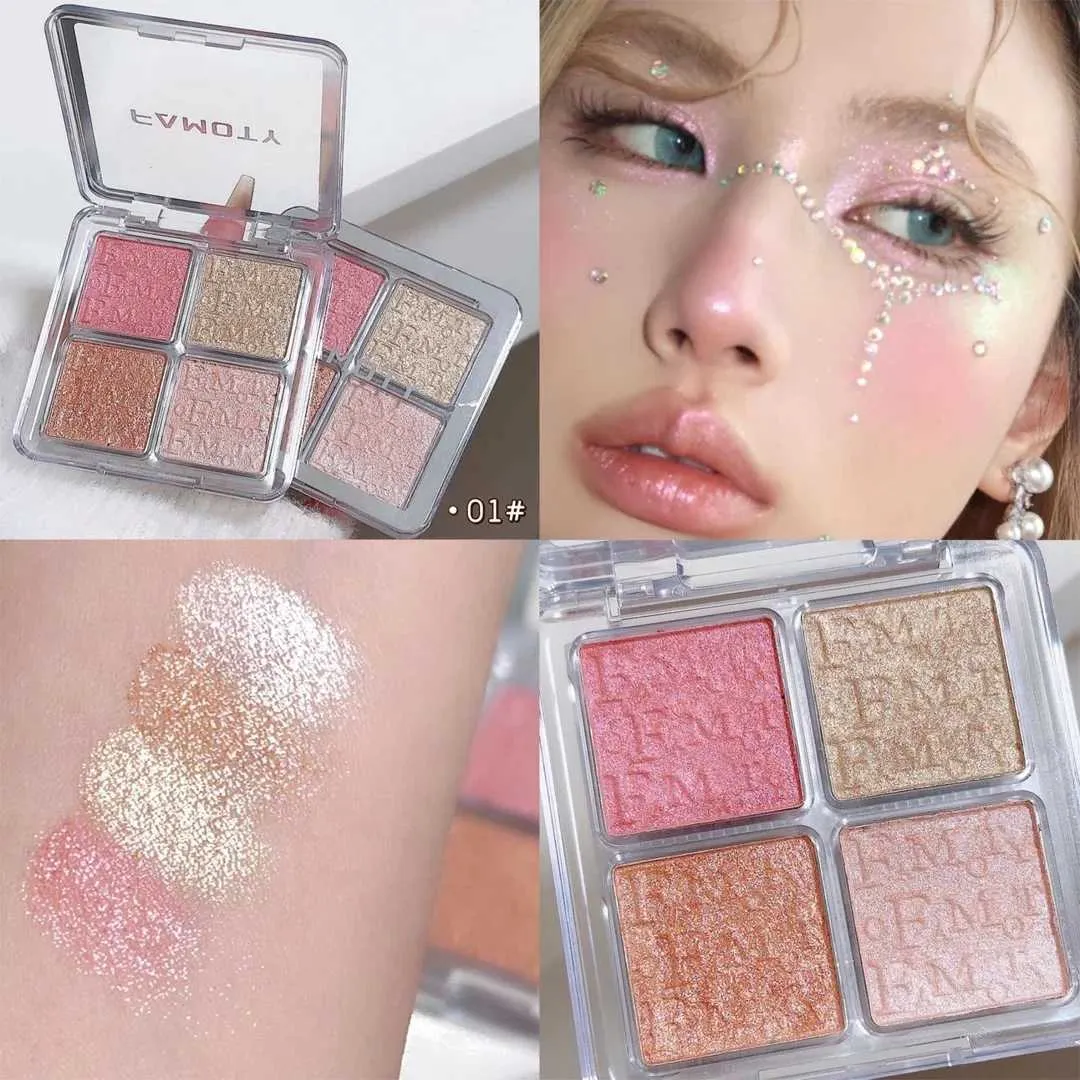 Lanjia D Facial Highlighter Makeup Palette: Contouring Bronzer Shadow ...