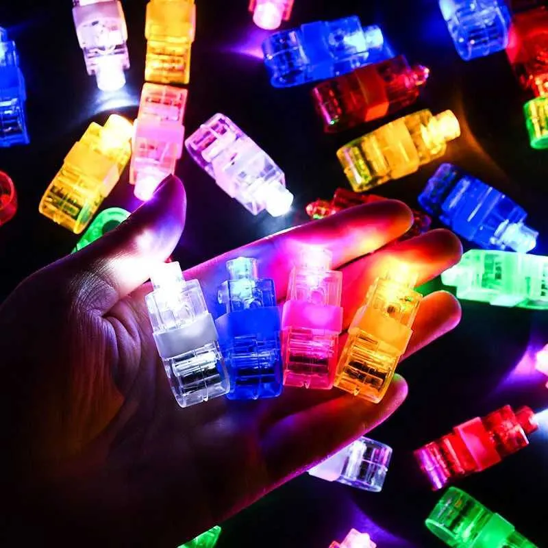 Glow In The Dark Fingerling 100Pcs LED Finger Lights Finger Flashlights ...