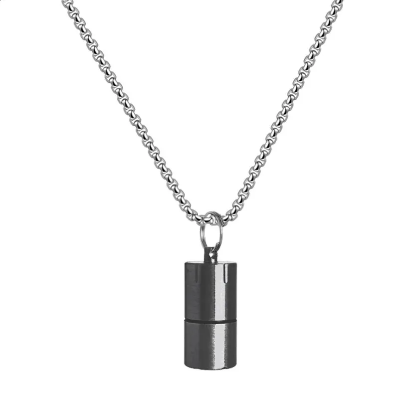 Mens Titanium Necklace Pendant Chain: Mini Lighter Case, Stainless ...