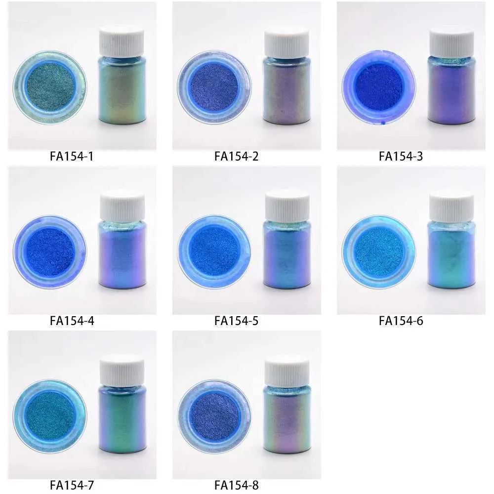 Pearl Blue Aurora Nail Pigment: 10g Chrome Glitter Dust for UV Nail Art ...