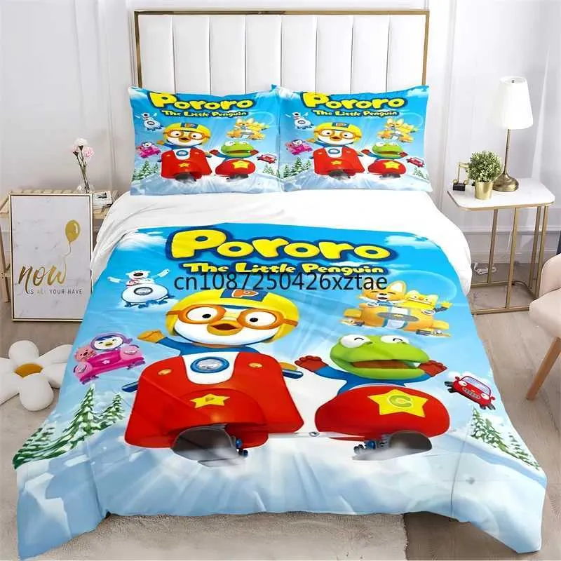 Pororo Little Penguin Cartoon Cover Set Out Printed Bedding For Boys ...