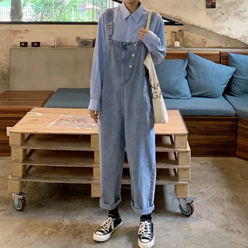 Womens Denim Jumpsuits: Oversized Denim Overalls For Women, Korean ...
