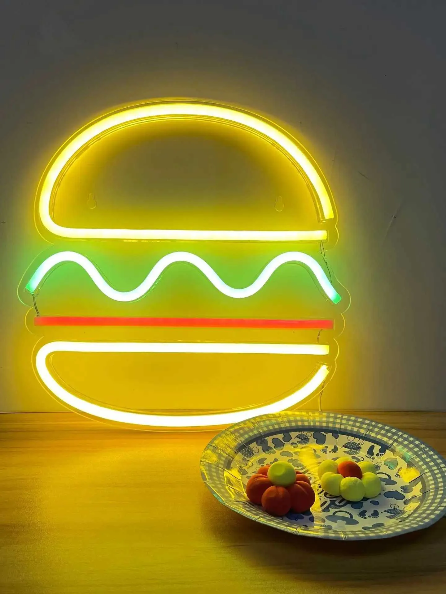 Party Neon Lights: Birthday, Fast Food Restaurant Wall Hanging LED Neon ...