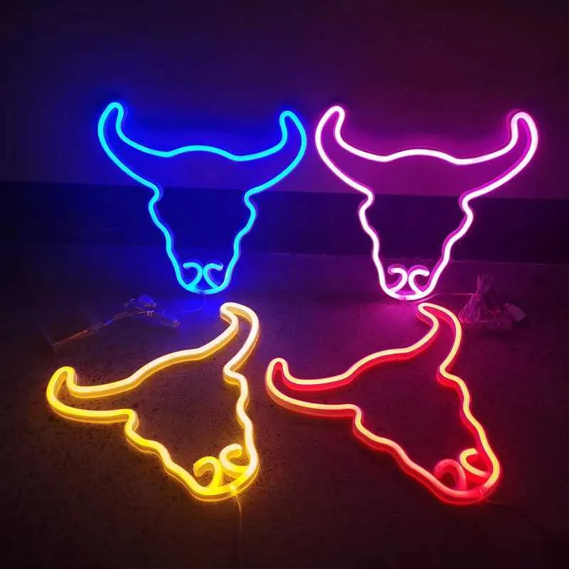Bull Head Neon Light LED Party Decoration Light... From Even_colored ...