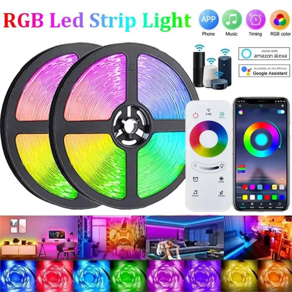 RGB LED Strip Lights with App Control, Music Sync, 5050 Flexible Tape ...
