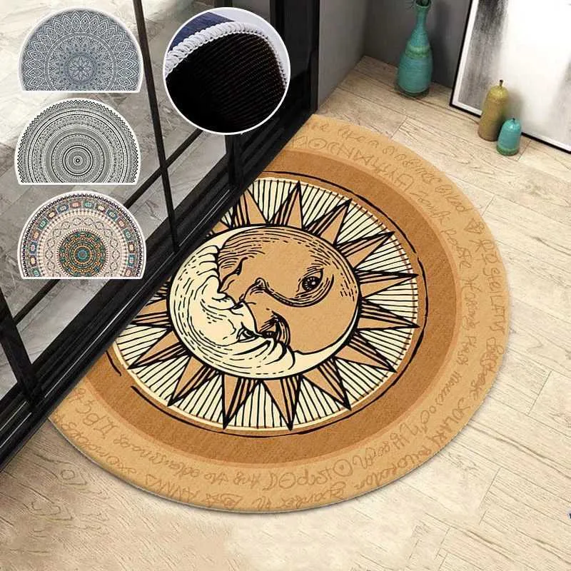 Retro Semi Circle Rug: Non-Slip Doormat, Area Rug for Living Room ...