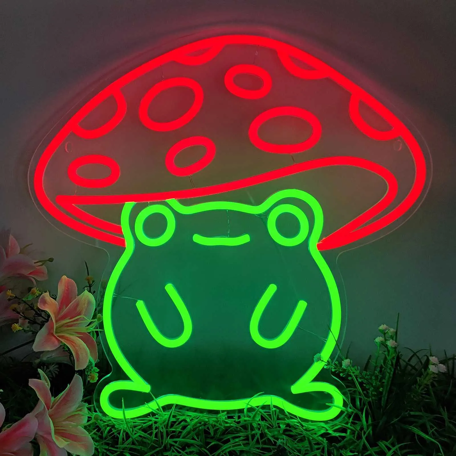 Frog Mushroom LED Neon Light Logo USB Power Dimmable Switch Wall ...