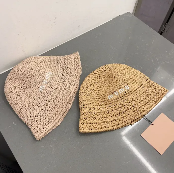 Women's Hand Woven Straw Hat with Embroidery, Luxury Leisure Sunscreen ...