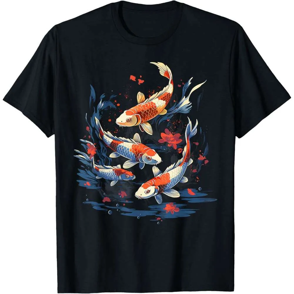 Koi Fish Tattoo Graphic Short Sleeve T-Shirt for Men - Japanese Style ...
