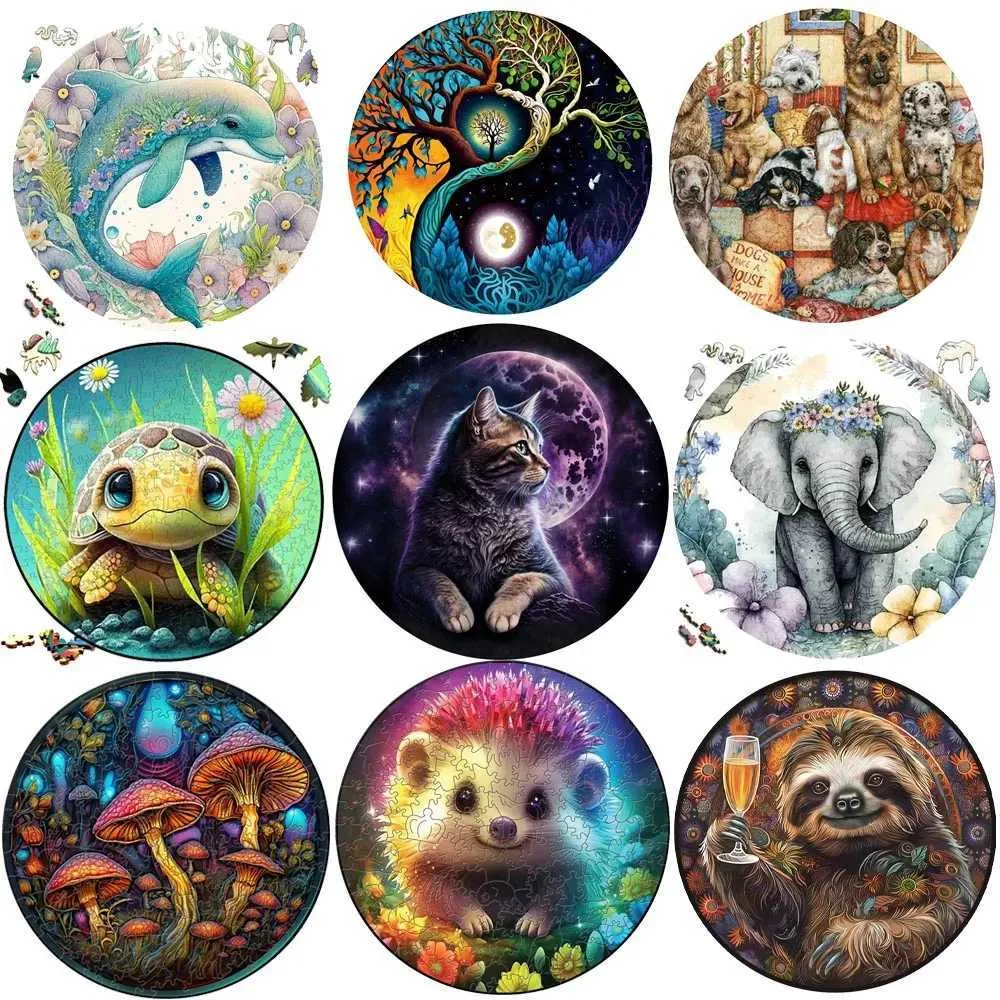 Colorful Wood Jigsaw Puzzles - Fun Animal Shapes for Kids & Adults ...