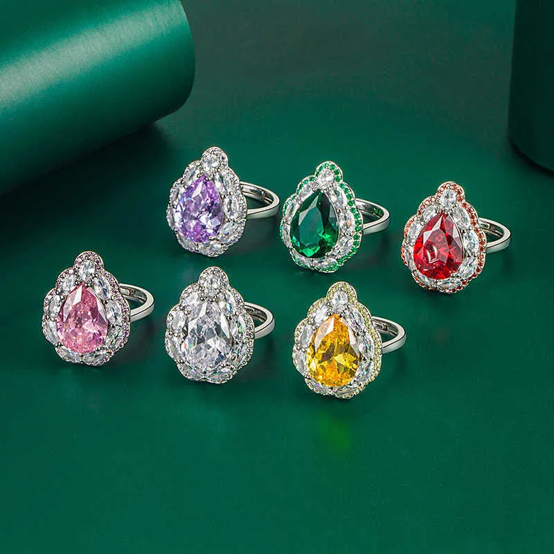 Tik Tok Ring Style Adjustable Water Ring With Golden Drill Accents Open ...