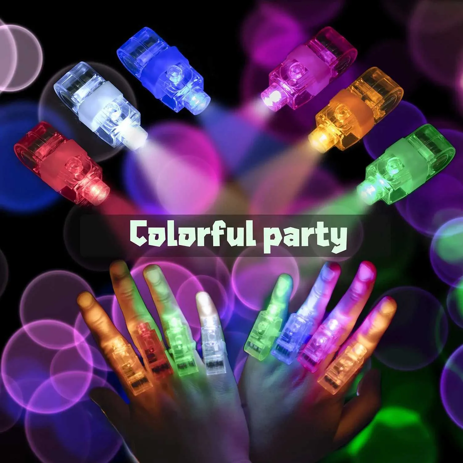 Glowing Fun: 20 Pack of Colorful LED Finger Flashlight Rings for Kids ...